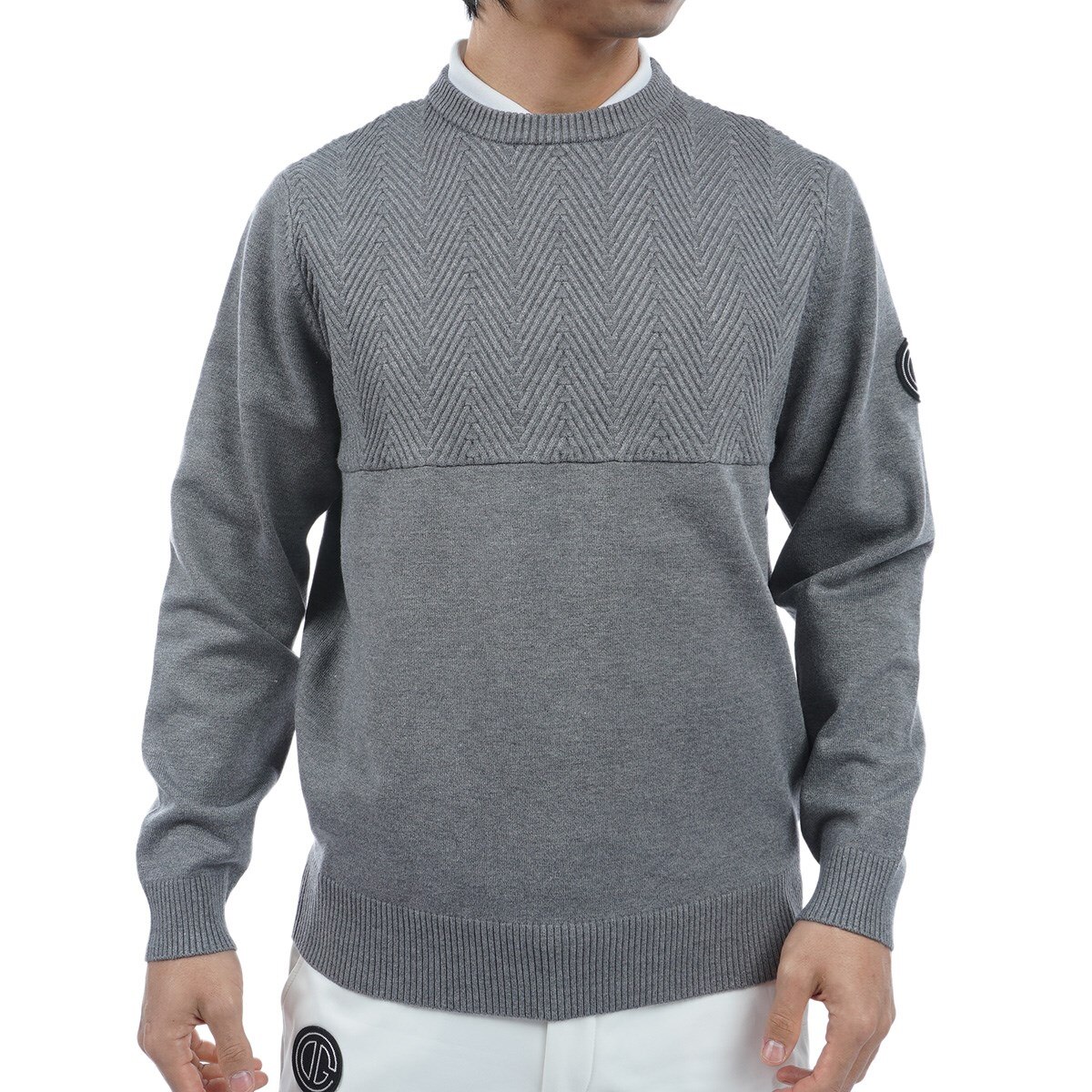 【セール・アウトレット】ヘリンボーンジャカードセーター(中間着(セーター、トレーナー))|DELSOL GOLF(デルソルゴルフ) 5019の ...