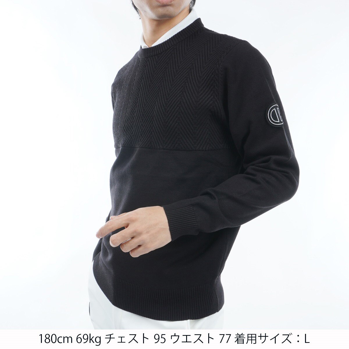 【セール・アウトレット】ヘリンボーンジャカードセーター(中間着(セーター、トレーナー))|DELSOL GOLF(デルソルゴルフ) 5019の ...