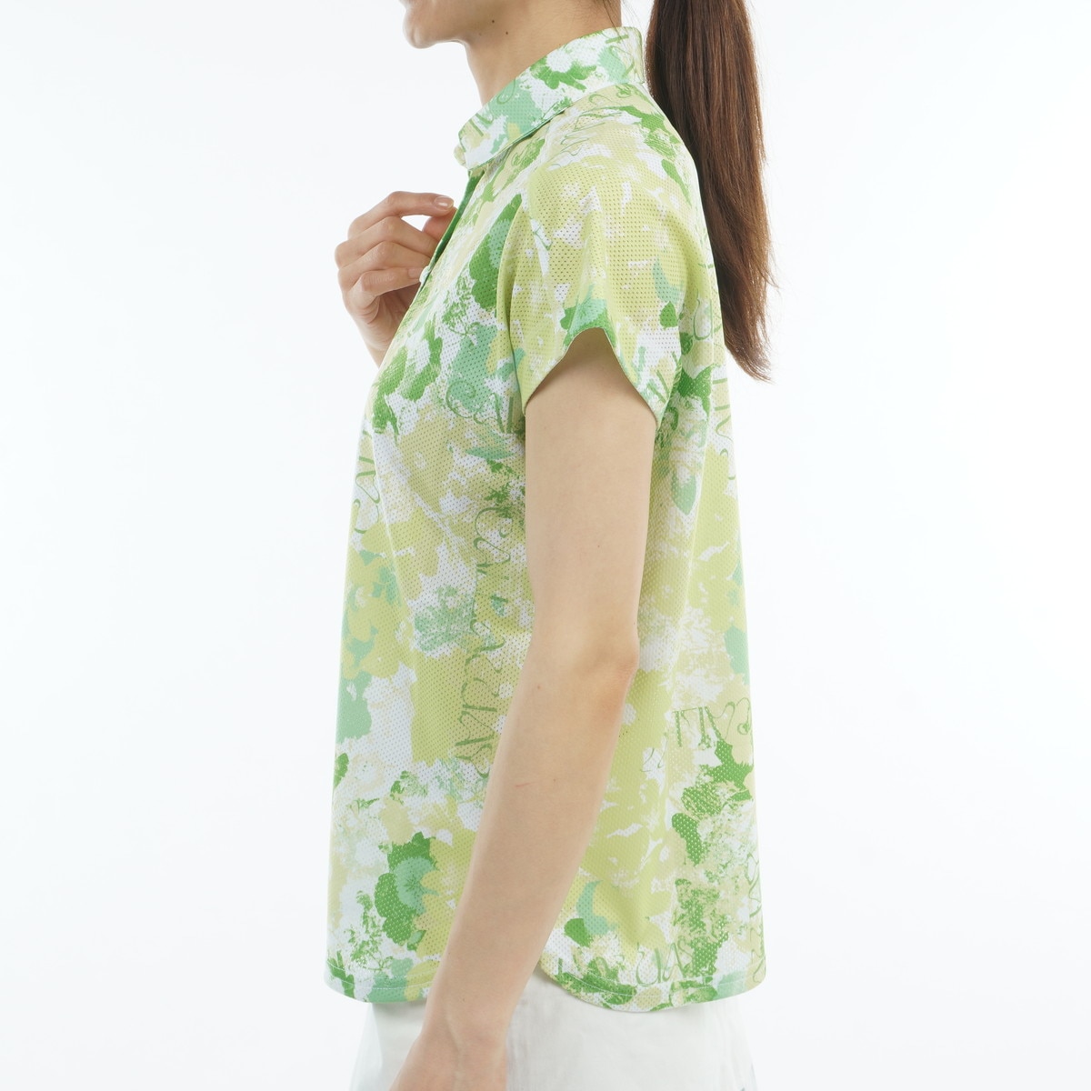 セール・アウトレット】かざあなメッシュ フレンチスリーブポロシャツ