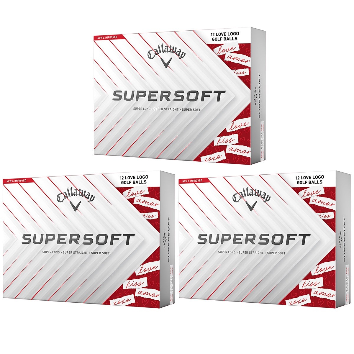 SUPERSOFT LOVE LOGO ボール 3ダースセット(ボール（新品）)|SUPERSOFT(キャロウェイゴルフ ...
