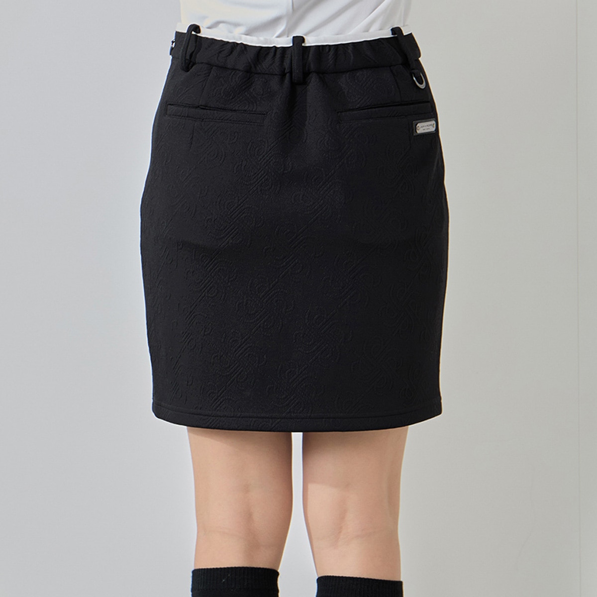 ロゴキルト風 ジャカード ファスナー付きスカート レディス(スカート