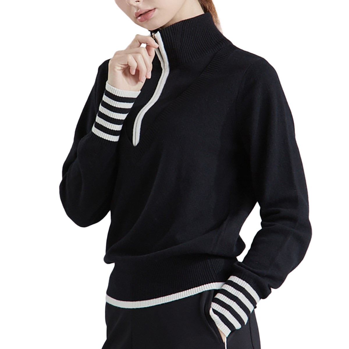 ハーフジップアップ ウールセーター レディス(中間着(セーター、トレーナー))|CHUCUCHU(チュクチュ) の通販 - GDOゴルフショップ(0000800187)