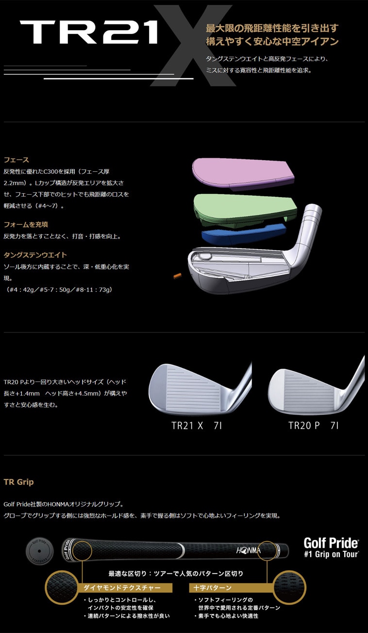 ツアーワールド TR21-X アイアン(5本セット) N.S.PRO 950GH neo(アイアン（セット）)|TOUR WORLD(本間 ...
