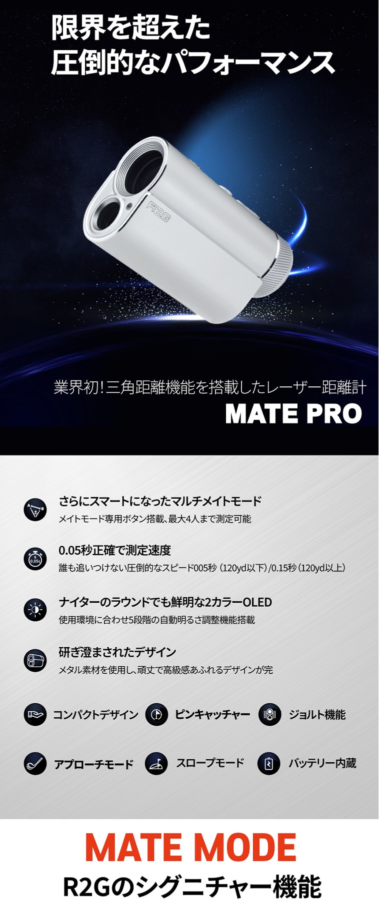 R2G MATE PRO(距離測定器)|R2G(アールツージー)の通販 - GDOゴルフショップ(0000723088)