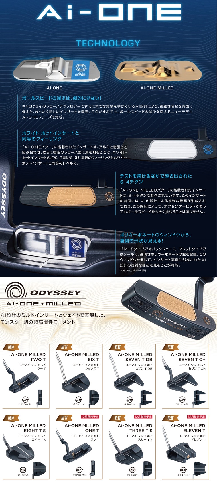 Ai-ONE MILLED SIX T DB パター(パター（単品）)|AI-ONE MILLED(オデッセイ)の通販 - GDOゴルフ ...